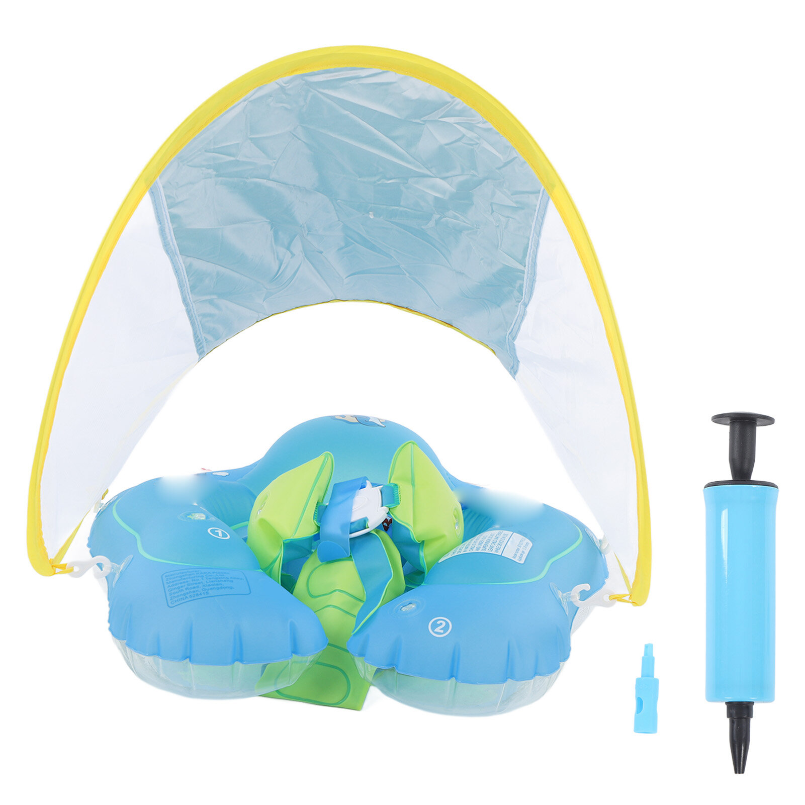 Детский бассейн поплавок по плаванию по плаванию со съемным солнцем навес. Детский солнцезащитный крем кружок XL (внутренний диаметр 19 см)