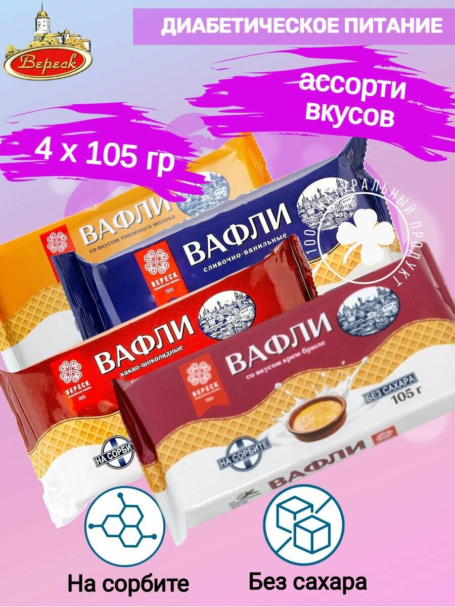 Вафли на сорбите для диетического и диабетического питания
