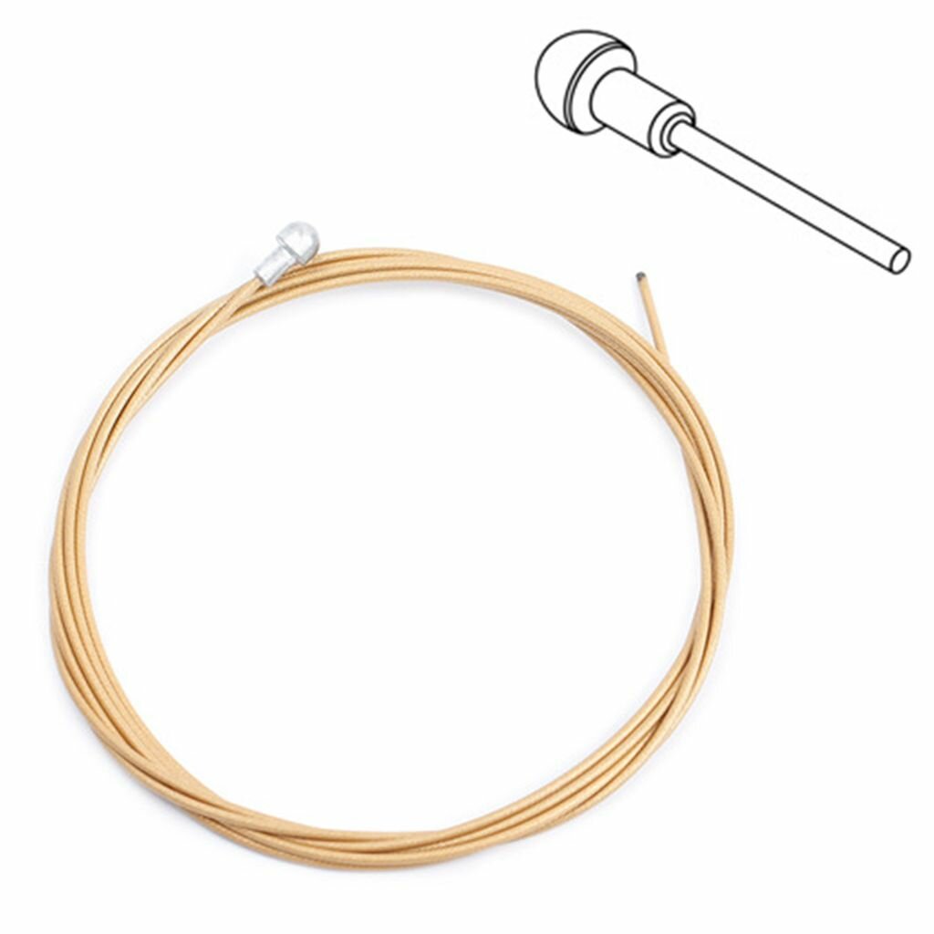 Тормоз для велосипеда, Велосипедная нержавеющая стальная линия переключения передач, шлифованная, с покрытием из тефлона - золотистая - для дорожных тормозов