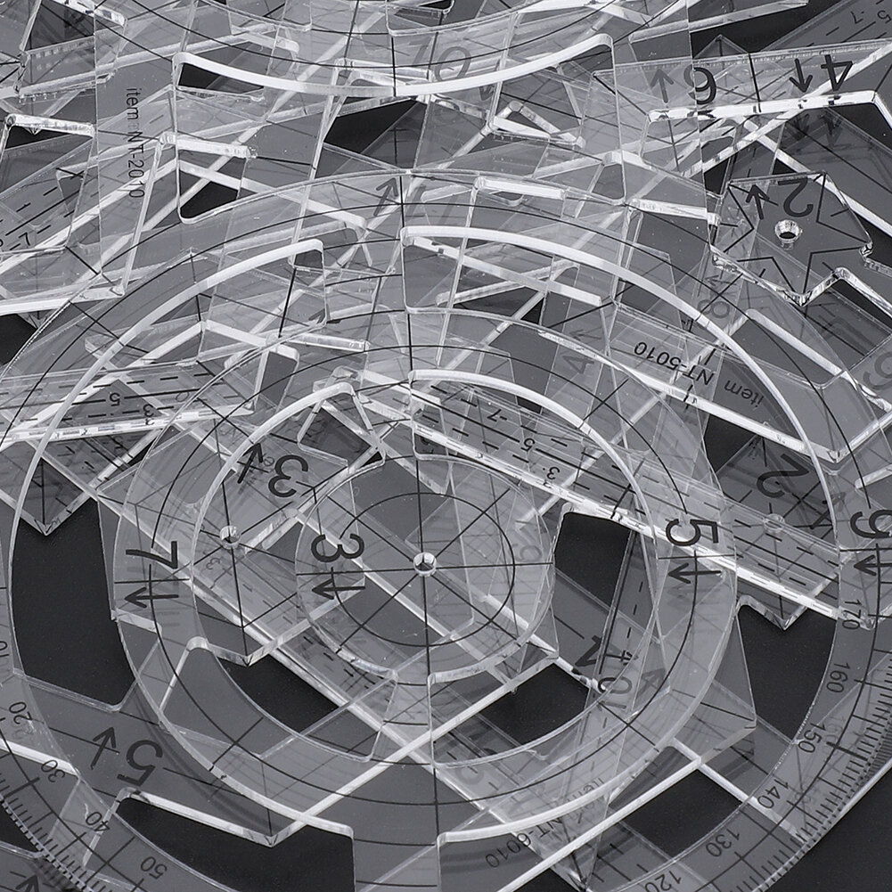 Набор линеек для пэчворка, 5 шт, ручной швейный инструмент «сделай сам», двойной круглый пятиугольник, шестигранный треугольник