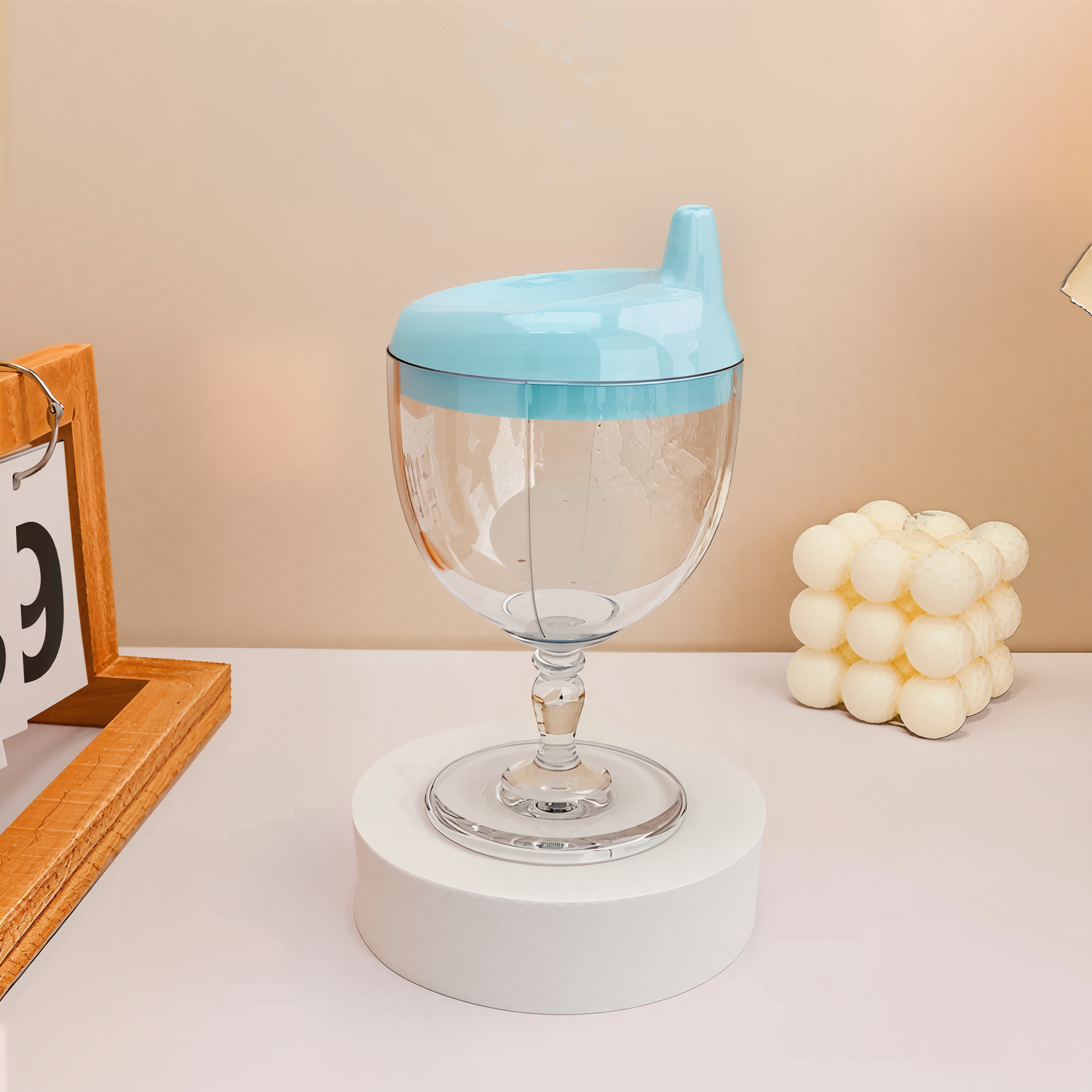 Поильник-непроливайка для малышей "Бокал", пищевой пластик, 150мл, синий