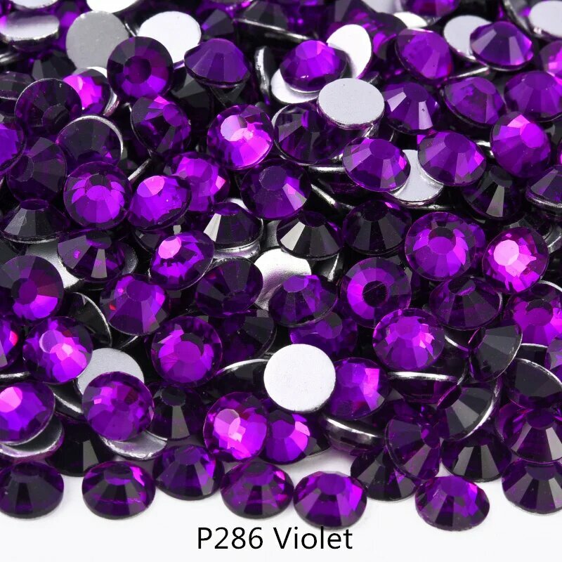 Bobohoo Фиолетовые стеклянные стразы SS6-SS30 для декорирования Фиолетовый, Mixed-1440pcs, Violet