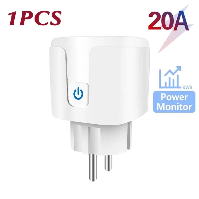 Умная розетка Wi-Fi с контролем мощности Tuya Smart Life 20A Power Monitor