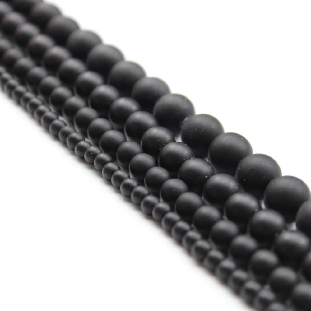 Натуральные бусины лава чёрный оникс кварц Cuffing Season Черный, 10mm (approx 38 pcs), Matte Onyx