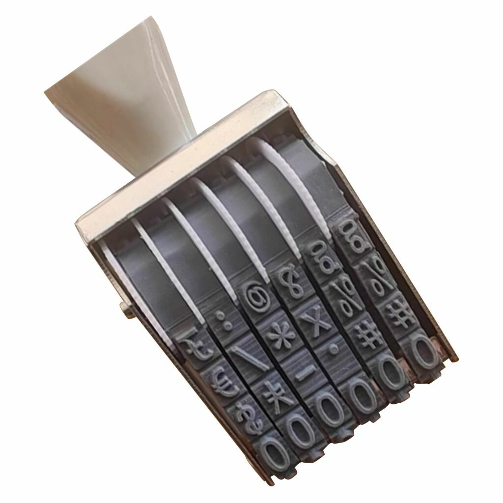 Регулируемый цифровой штамп с символами от 0 до 9, без китайских иероглифов, 6 цифр, 43*7,5 мм