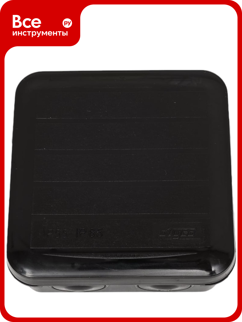 Коробка распределительная двухкомпонентная Рувинил Тусо для открытой проводки 85x85x45 мм черная 67240Ч