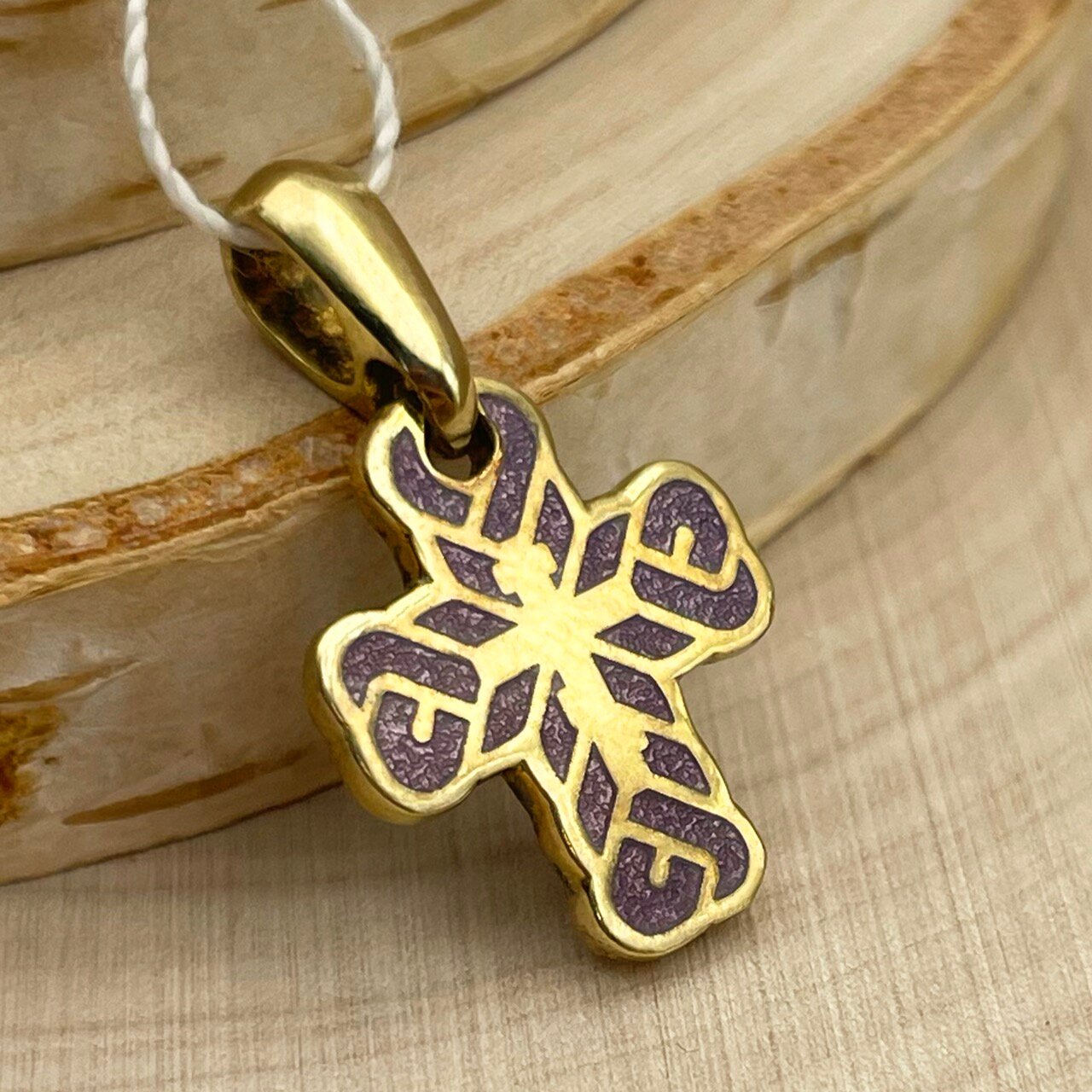 Крестик Русские Мастерские, серебро, 925 проба, чернение, золочение, оксидирование