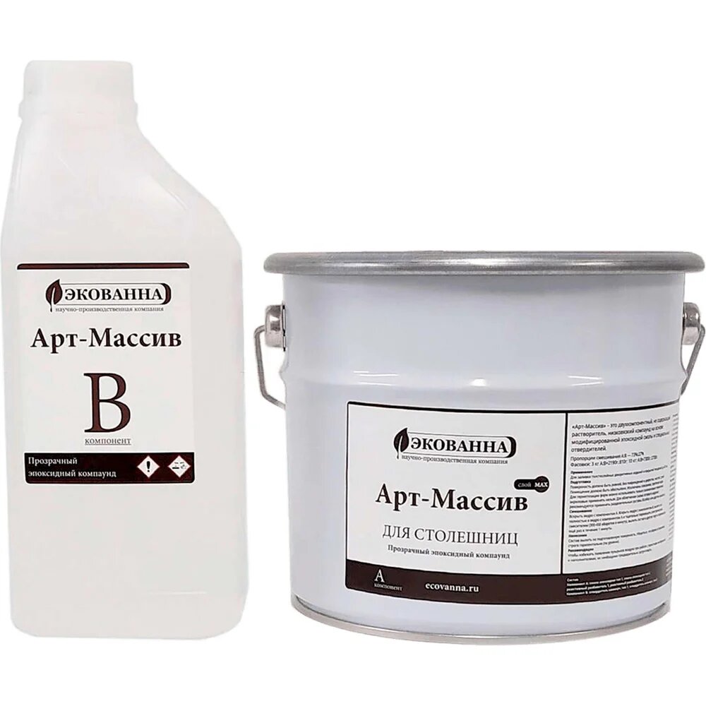 Эпоксидная смола Экованна Арт-Массив для столешниц 3 кг evmassiv3