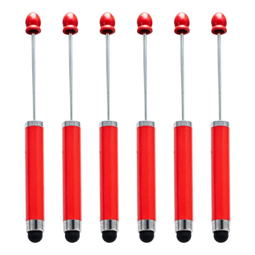 6 штук Шариковая Ручка-Стилус 2-в-1, Шариковая Ручка с Бисером, Офисная Ручка Для Подписи, Бизнес-Подарочная Ручка для Женщин, Мужчин