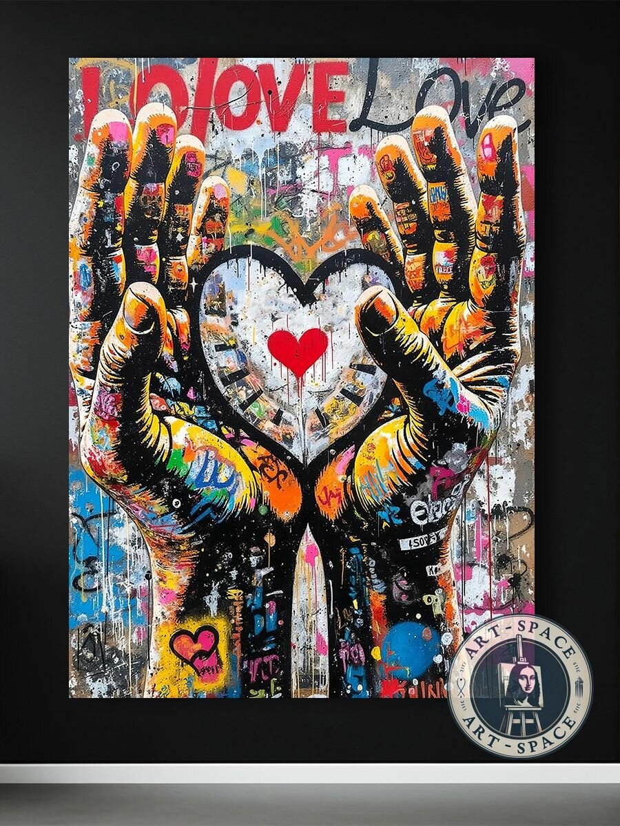 Картина на стену - "Уличное искусство / бэнкси" , 50х70 см.