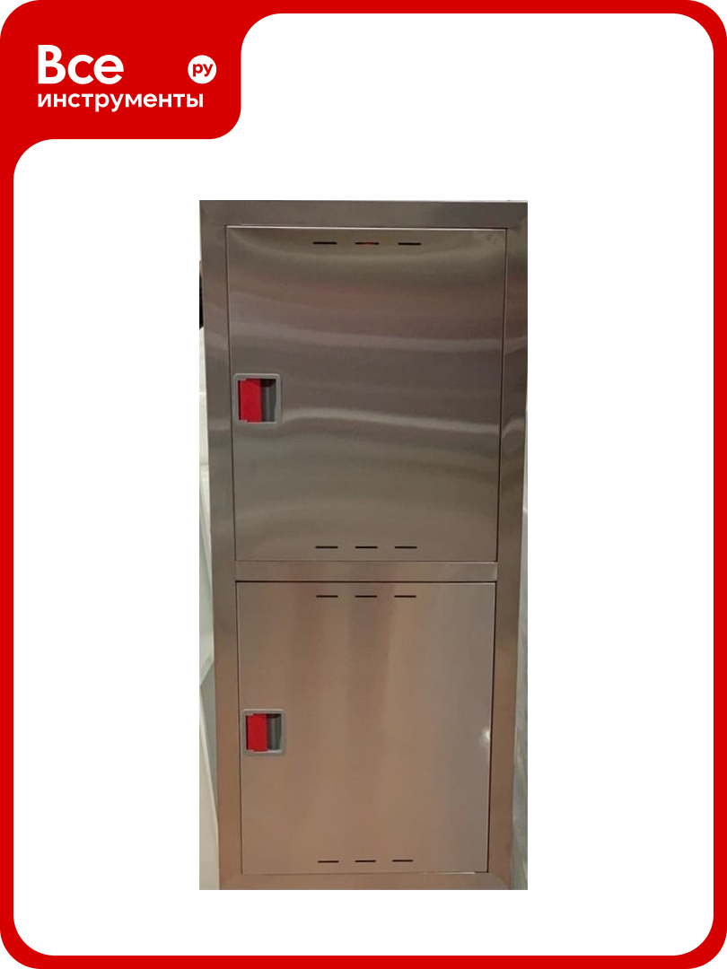 Пожарный шкаф ООО Метинтергрупп ШПК-320 ВЗ нержавеющий шлифованный 320-21 евро-ручка