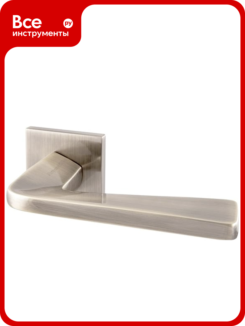 Раздельная ручка ARMADILLO TORSO USS SN-3 матовый никель для межкомнатных дверей, квадратная форма, гальваника