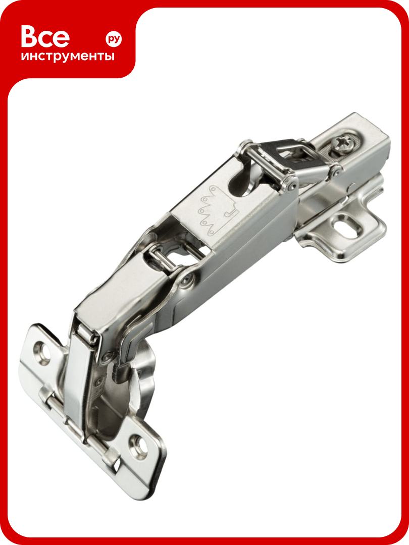 Угловая петля MF 165 градусов, Clip-on с доводчиком 10297v, для кухонных гарнитуров среднего ценового сегмента