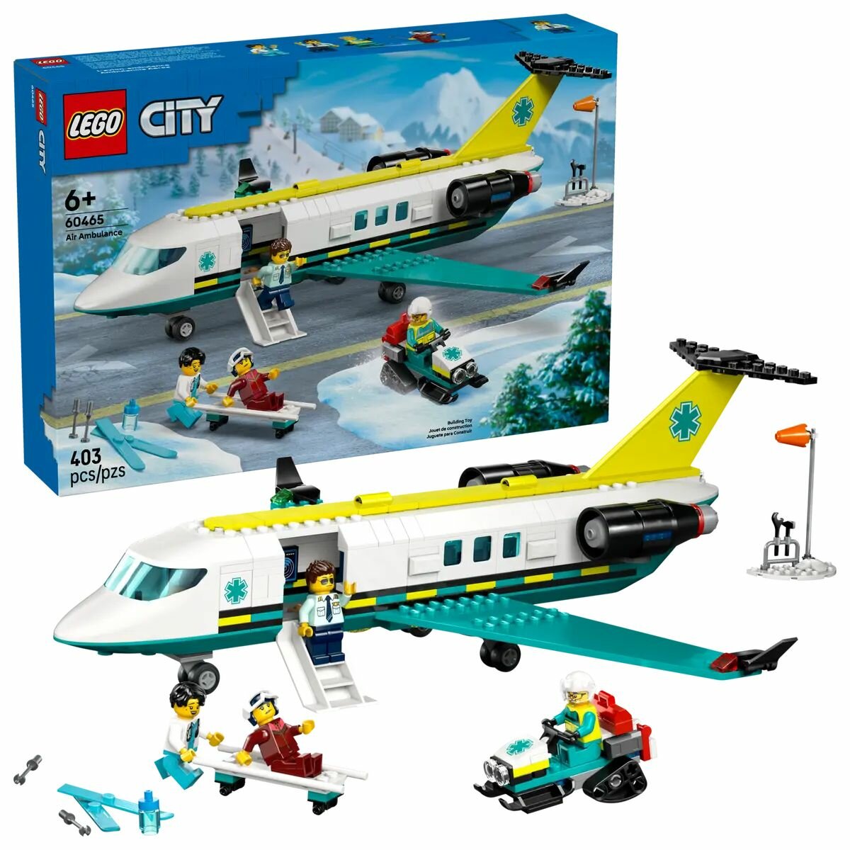 60465 Пластиковый Конструктор Lego City 60465 Emergency Air Ambulance Airplane Самолет Скорой медицинской помощи