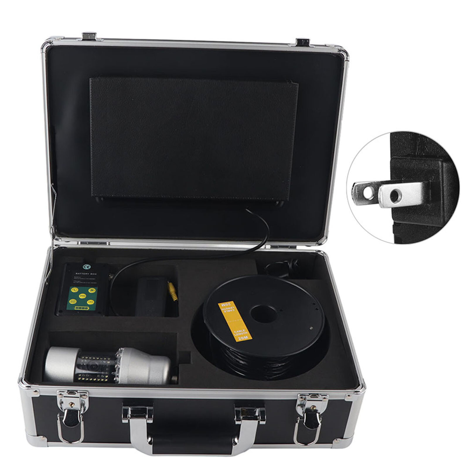 9-дюймовая подводная видеокамера для поиска рыбы, водонепроницаемая, с поворотным механизмом и кабелем длиной 20 м.