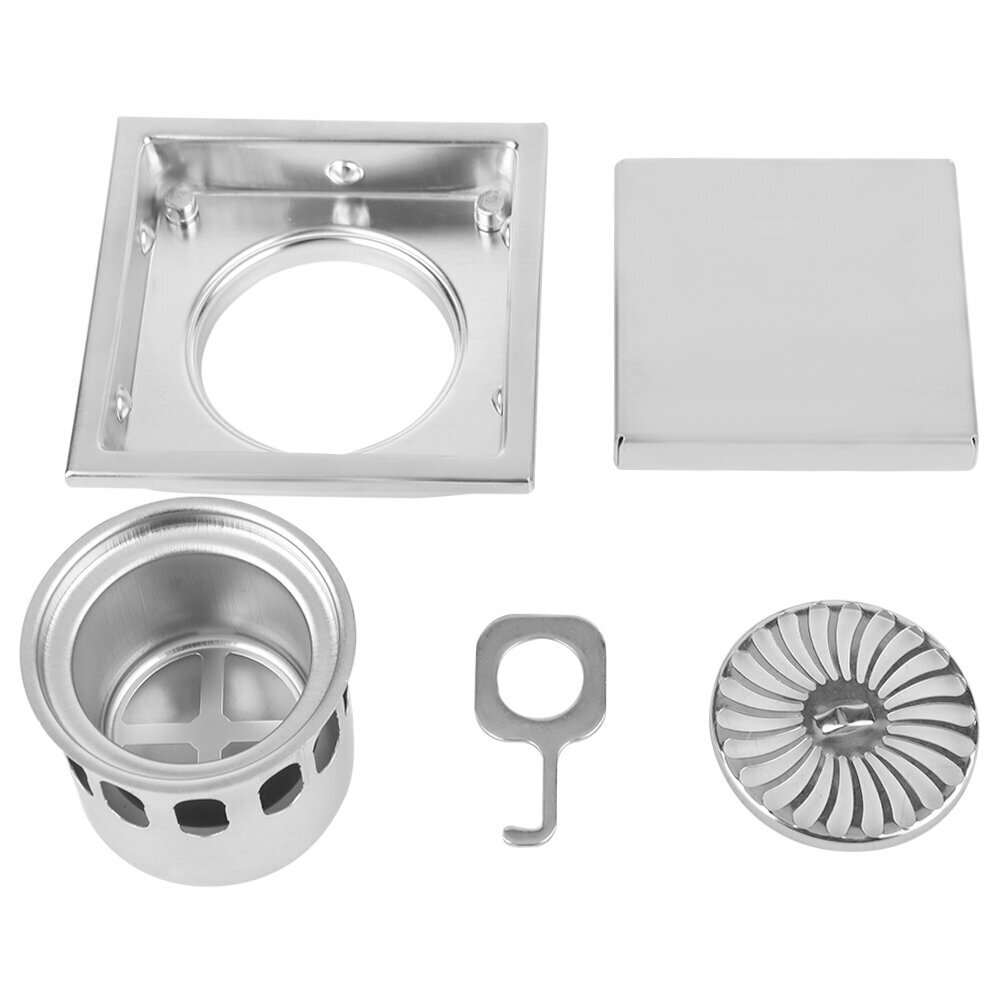 Домашняя квадратная форма квадратной стали против запаха ванная комната для ванной комнаты дренажные отходы отходы душевой дрип