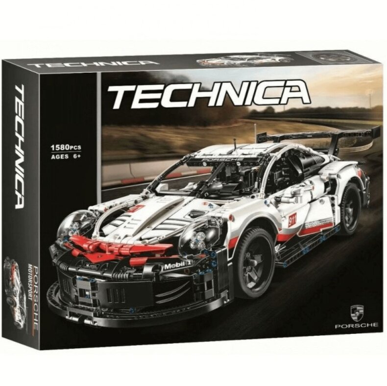 Конструктор автомобиль Porsche 911 RSR / серия Техник 1580 деталей для мальчиков, 88009