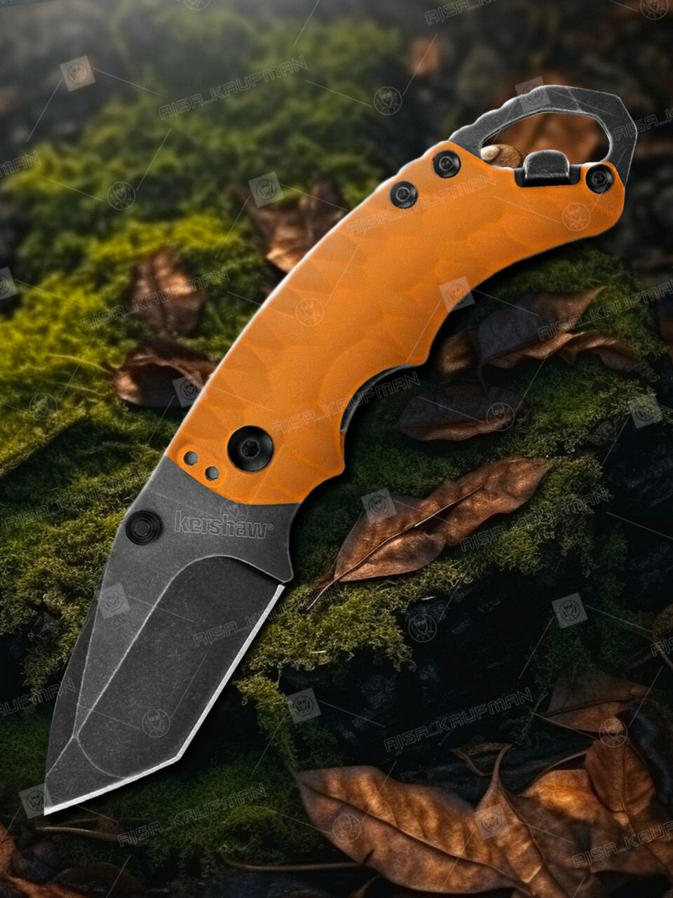 Складной туристический нож Kershaw Shuffle 2, из стали 8Cr13MoV, рукоять G-10, оранжевый