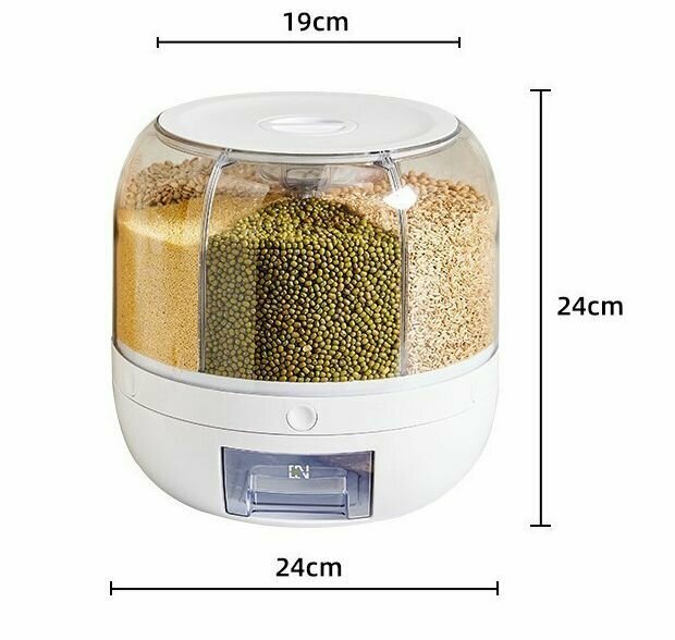 Диспенсер для сыпучих продуктов с дозатором удобное хранение круп, овса, бобов и конфет, герметичный и влагостойкий контейнер