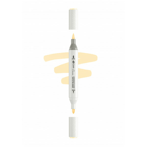 Маркер акриловый двусторонний "Сонет", перо кисть/пуля, кремовый