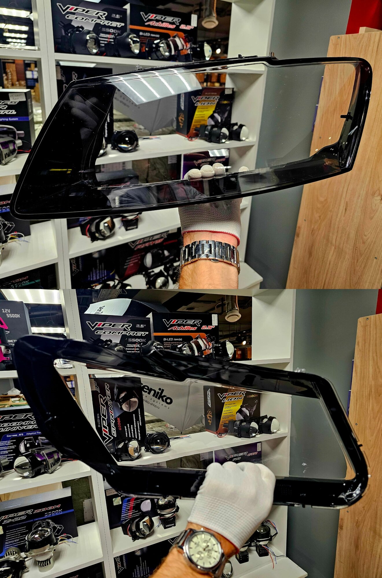 Стекло фары Audi Q5 8R дорест. 2008-2012 (комплект) Ауди Ку5