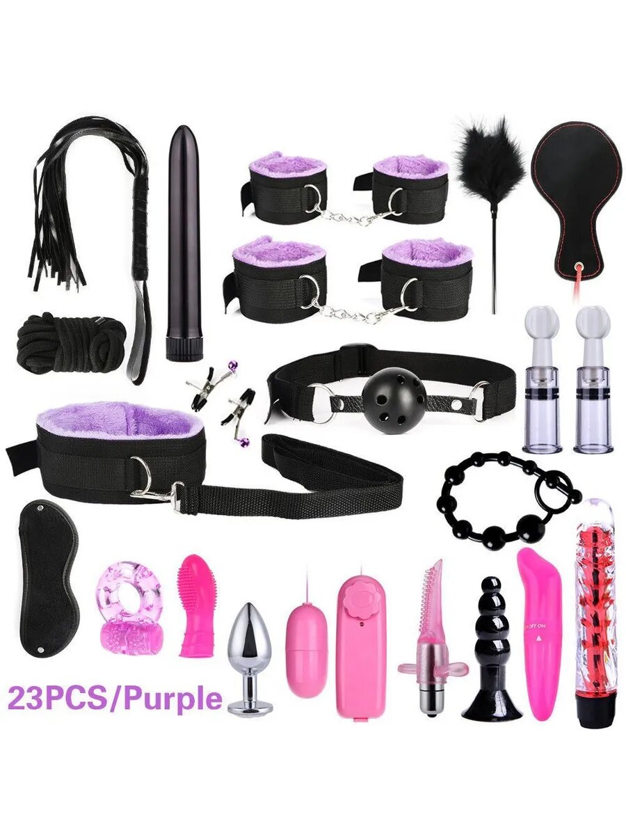 Набор БДСМ 23в1, для мужчин, 23 предметов, в черных трусиках
