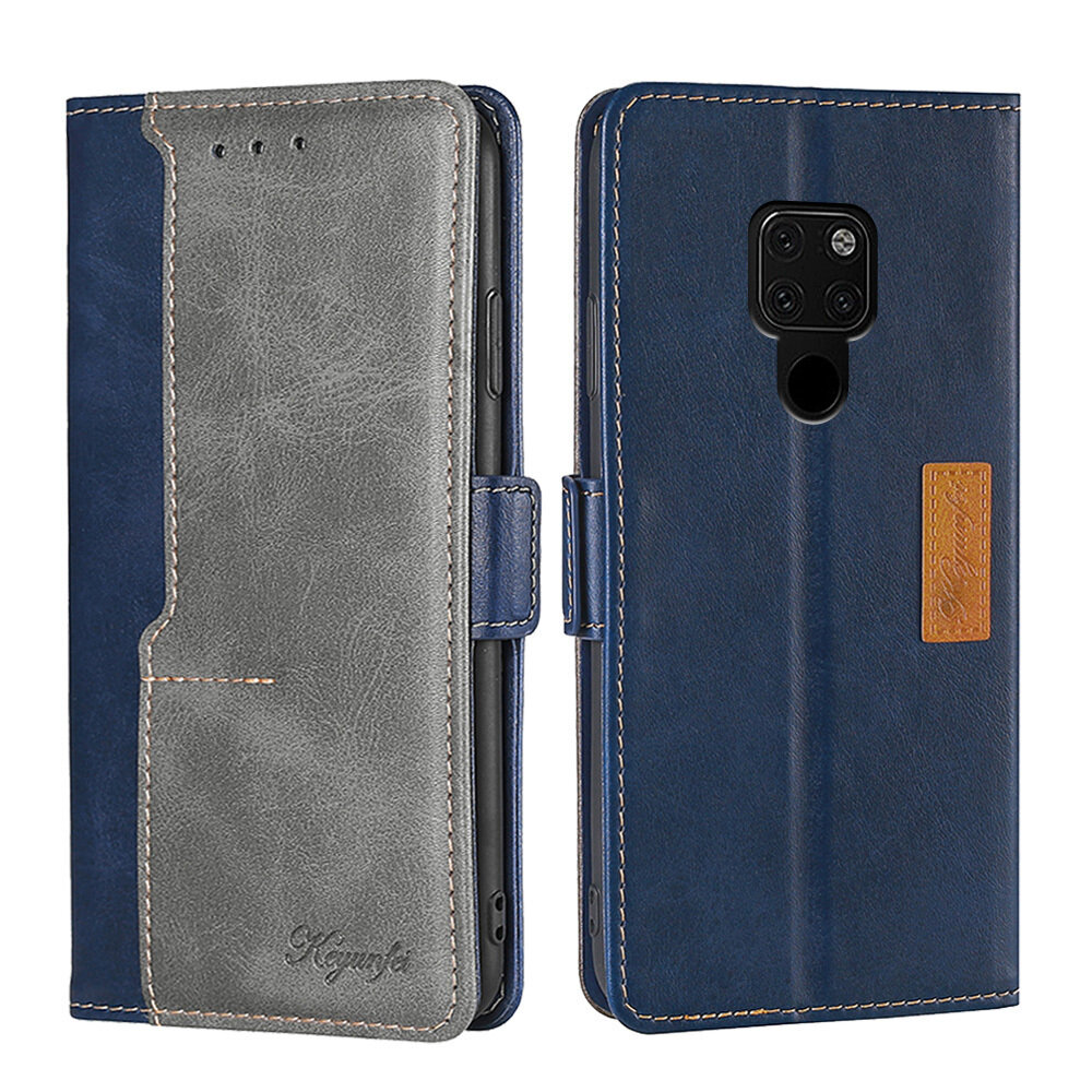 Чехол-книжка MyPads для Huawei Mate 20 / Хуавей Мате 20, смешать два цвета (синий + серый)