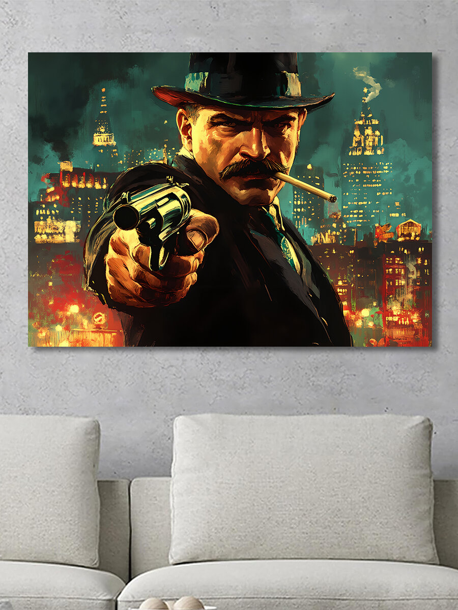 Картина интерьерная на стену - "Гангстеры, мафия", 50х70 см.