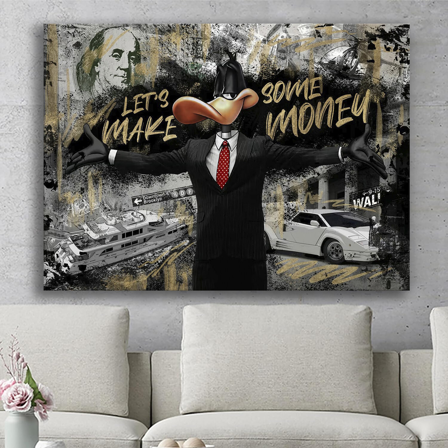 Картина на стену для интерьера - "Даффи Дак, мультперсонажи", 30х40 см.