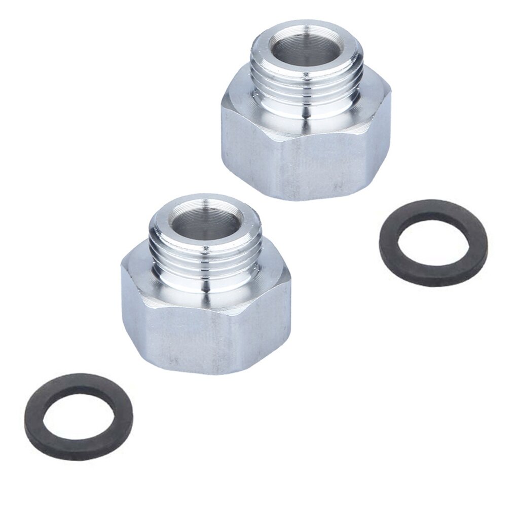 Комплект из 2 Переходников Для Водопроводных Труб из нержавеющей стали G1 / 2 с Внутренней Резьбой на G3 / 8 С Наружной Резьбой С Шайбами для Крана