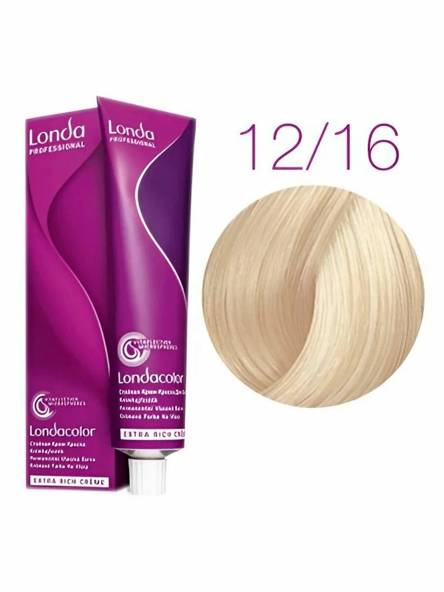 LC Стойкая крем краска для волос, 12/16, Специальный блонд пепельно-фиолетовый