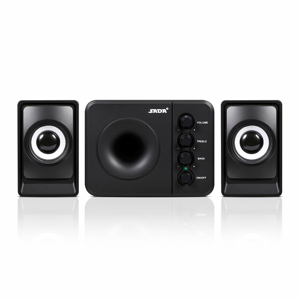 Активная стереоколонка с USB-питанием и разъемом 3.5 мм (черная)