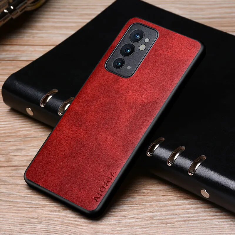 Кожаный чехол для OnePlus 9RT 5G, красный