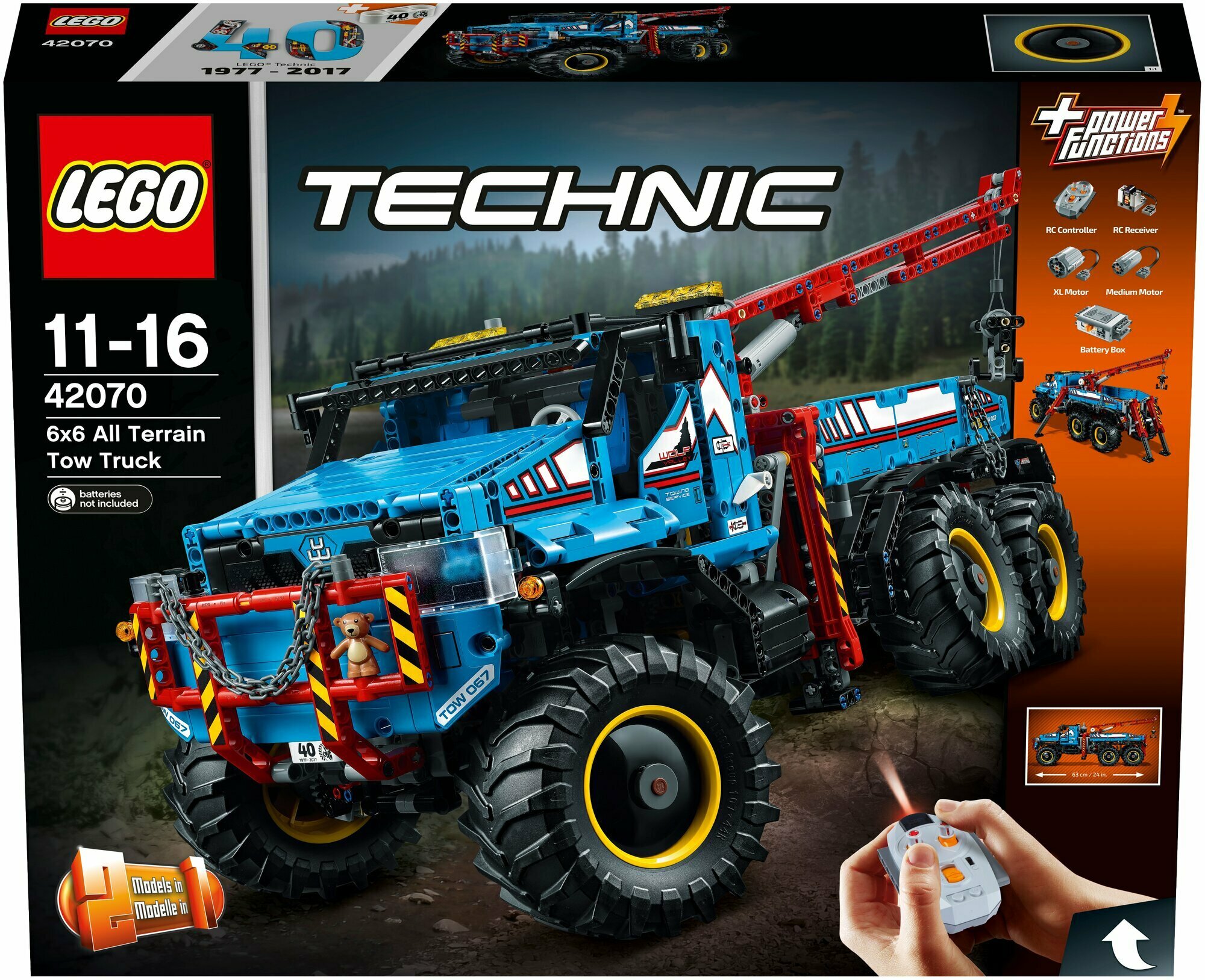 Конструктор LEGO Technic 42070 Эвакуатор-внедорожник 6х6, 1862 детали
