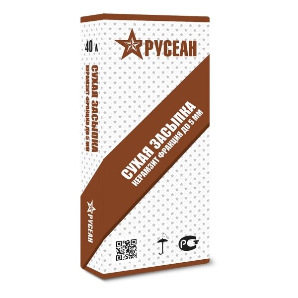 Сухая керамзитовая засыпка Русеан для пола 40 л