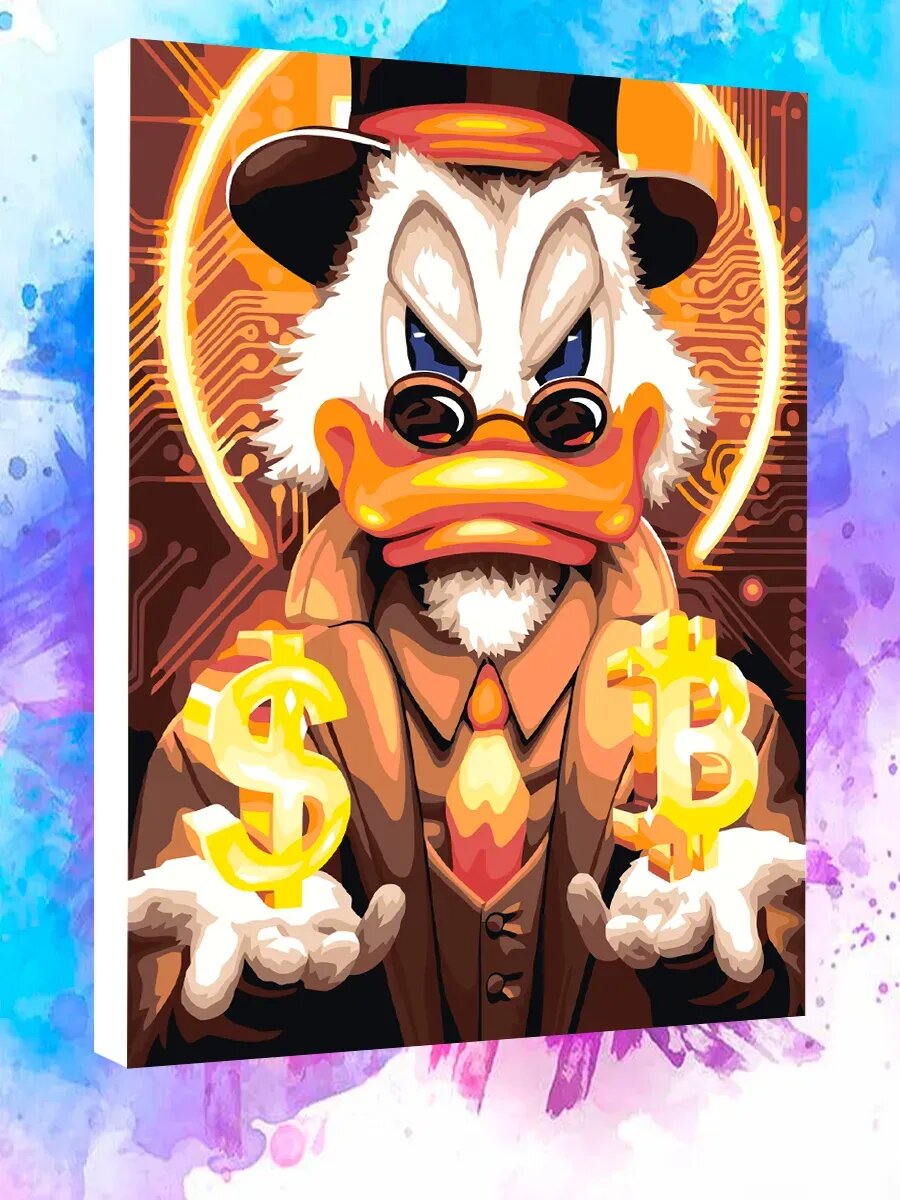 Картина по номерам Скрудж Макдак Disney Dollar Bitcoin