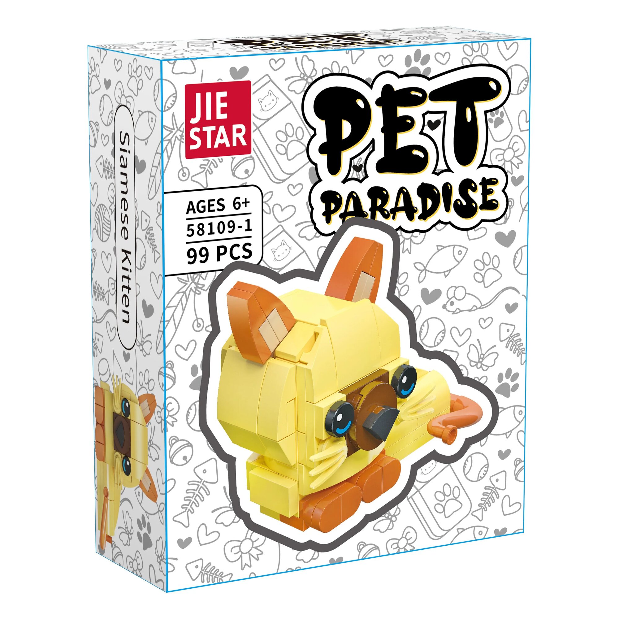 Конструктор JIE STAR Pet Paradise: Сиамская кошка, 99 дет. (58109-1)