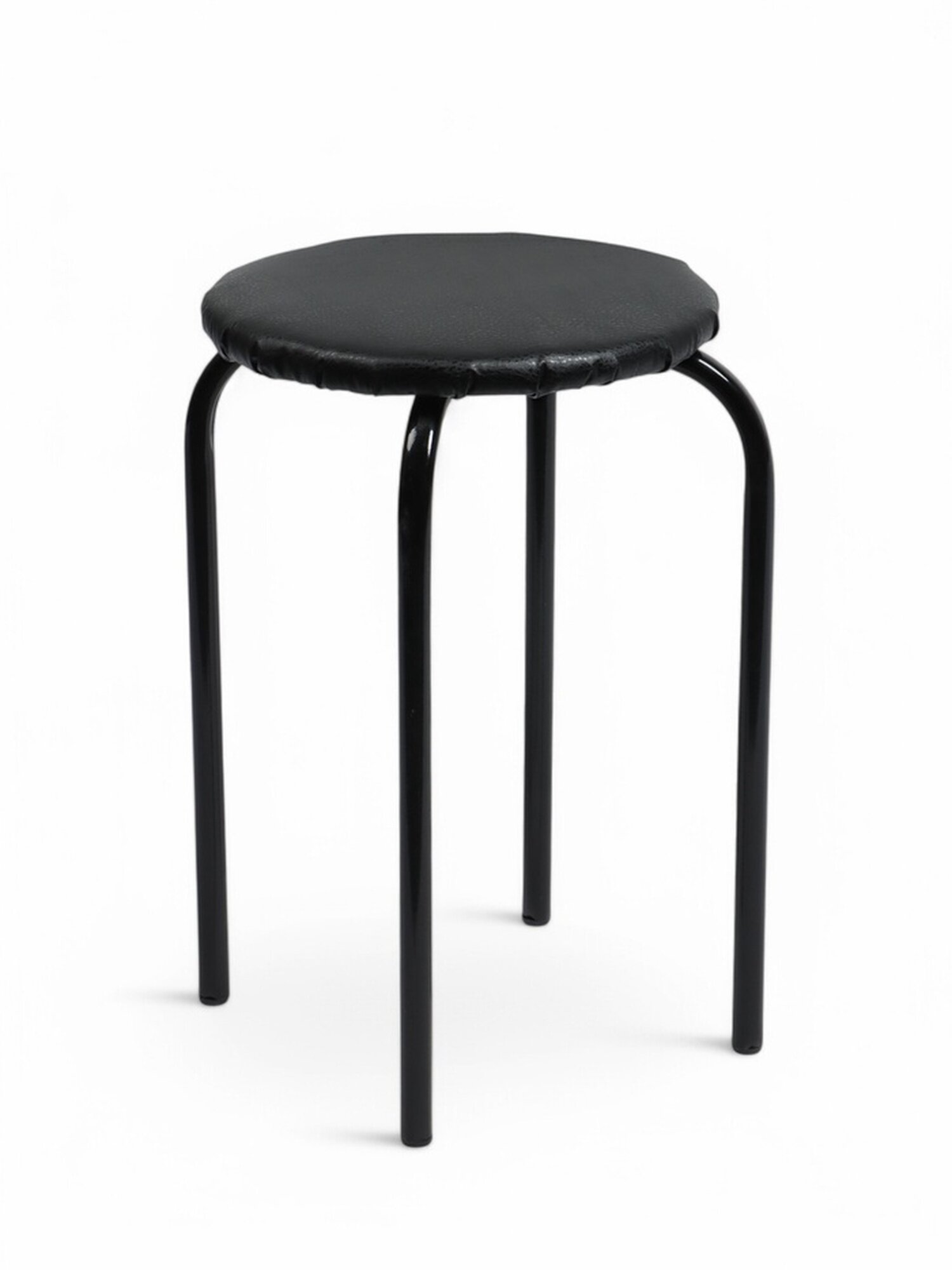 Табурет Сима-ленд "Стронг", кухонный, обивка искусственная кожа, черный, 1 шт