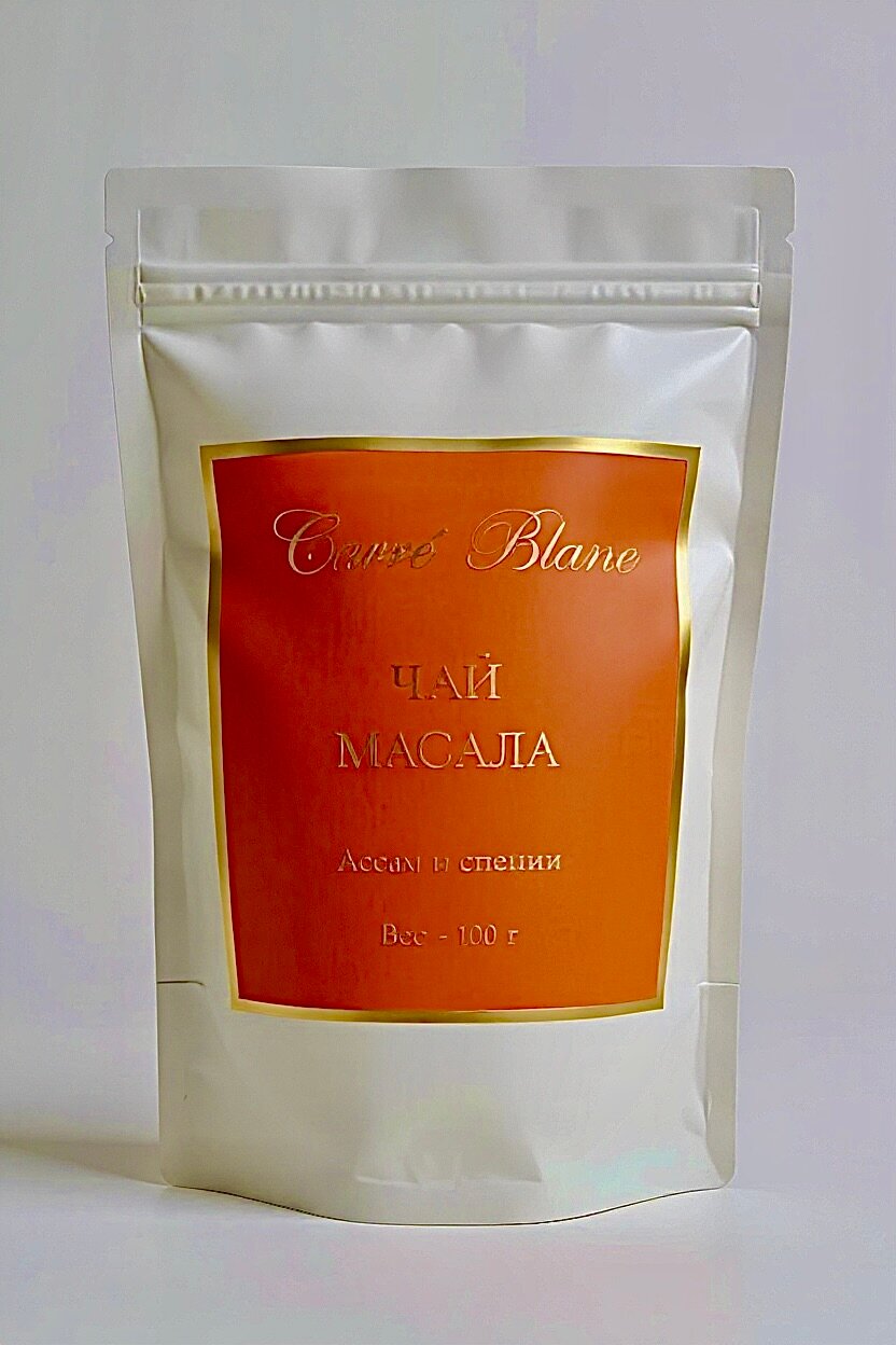 Чай Масала Carré Blanc со специями традиционный индийский пряный гранулированный CTC Ассам