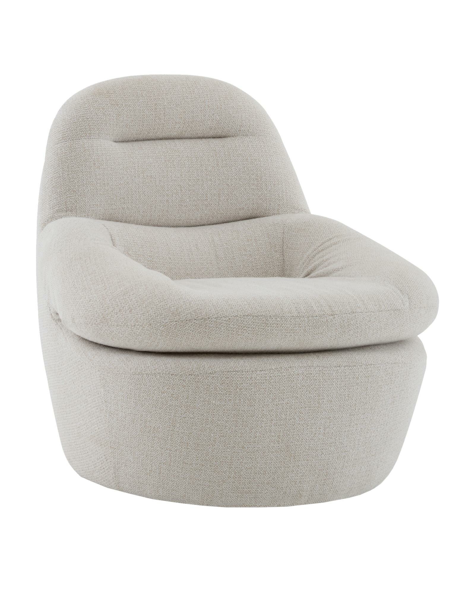 Кресло лаунж Fir STOOL GROUP светло-серый, ткань и дерево, мягкое сиденье, без подлокотников