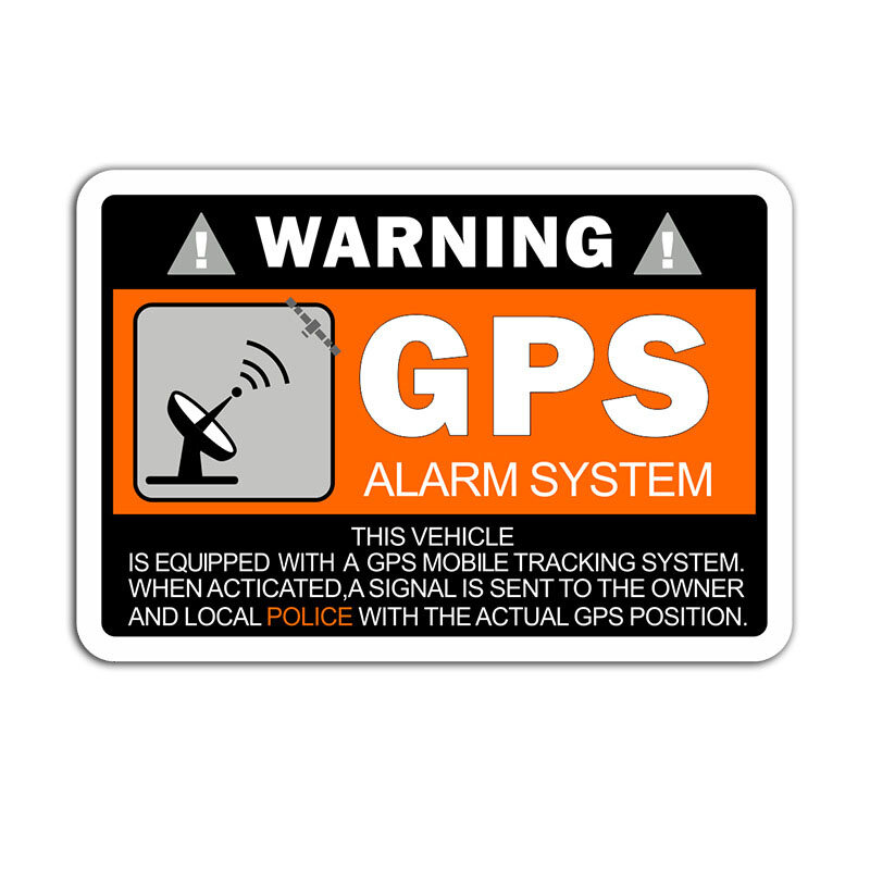10 шт./лот предупреждающих наклеек для сигнализации GPS, знак слежения за транспортным средством с мобильным GPS, самоклеящаяся виниловая наклейка для автомобиля, сигнализация, включает оповещение о сигнале GPS владельцу и полиции