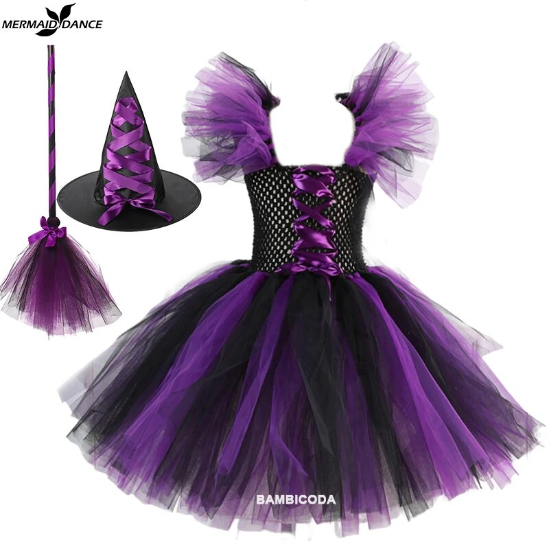 Косплей костюм ведьмы для девочки BAMBICODA Фиолетовый, S(2-3Y), a2