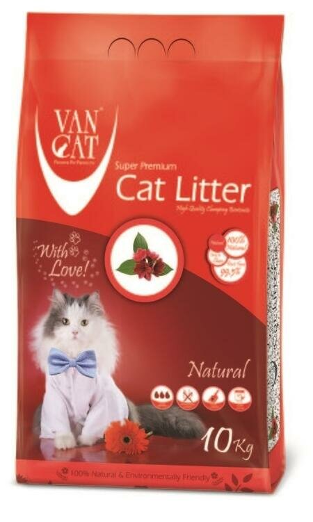 Van Cat Natura 5 кг комкующийся наполнитель для кошачьих туалетов 100 % натуральный, без пыли