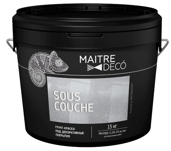 Маитре деко «Соус-Коуче» грунт-краска для декоративных покрытий белая (15кг)