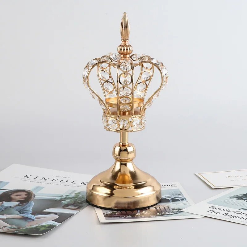 Металлический хрустальный подсвечник-короны 11.5X11.5X34CM M