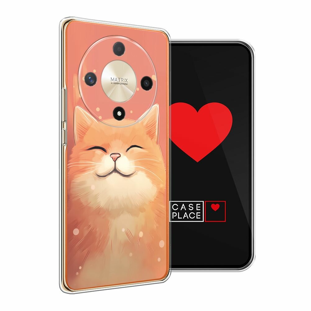 Чехол на Honor X9b / Хонор X9B с принтом "Довольный рыжий котик" — фото 1