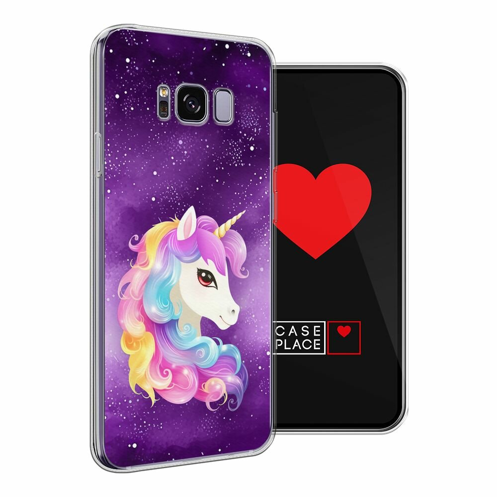 Чехол на Samsung Galaxy S8 + / Самсунг Галакси С8 Плюс с принтом "Кудрявый единорог" — фото 1