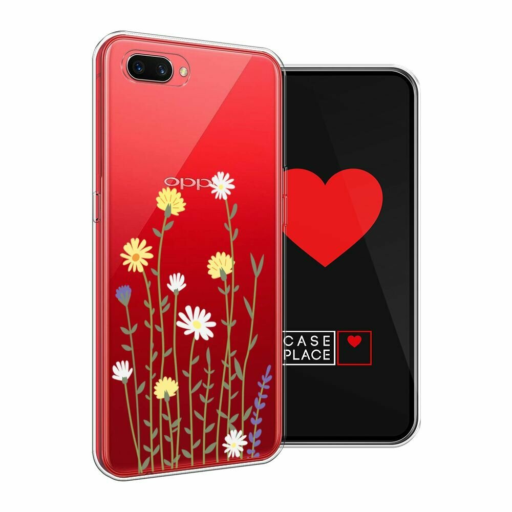 Чехол на Oppo A3s / Oppo A3s с принтом "Пучок полевых цветов", прозрачный — фото 1