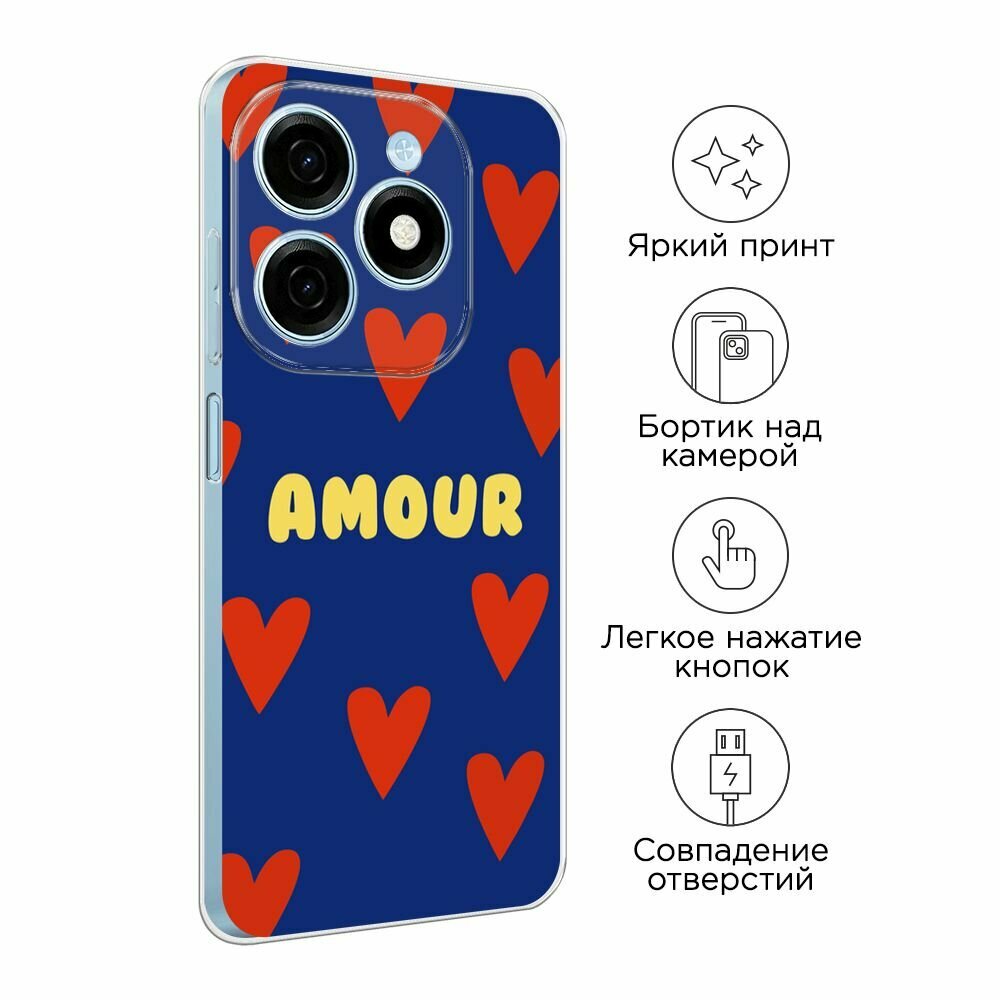 Чехол на Tecno Spark 20 / Текно Спарк 20 с принтом "Amour art - 14 февраля" — фото 1