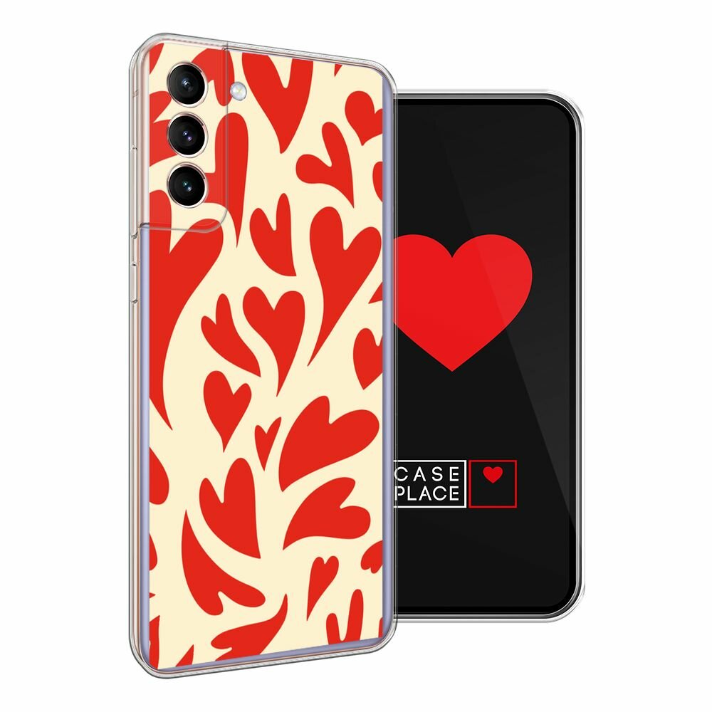 Чехол на Samsung Galaxy S21 + / Самсунг Галакси S21 Плюс с принтом "Crazy hearts 1 - 14 февраля" — фото 1